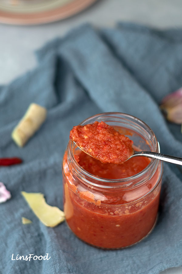 Chilli Chuka (Tangy Garlic-Ginger Chilli Dip)